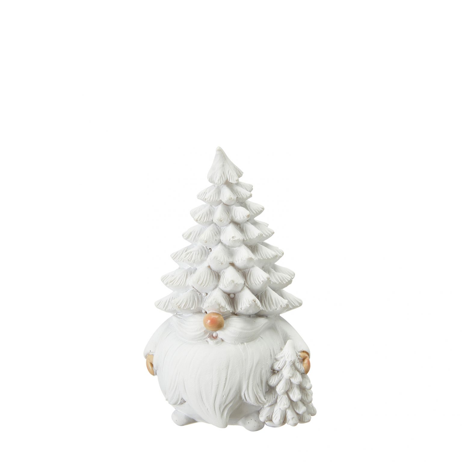 Tomte med gran vit H 10 cm - Lilla Lager
