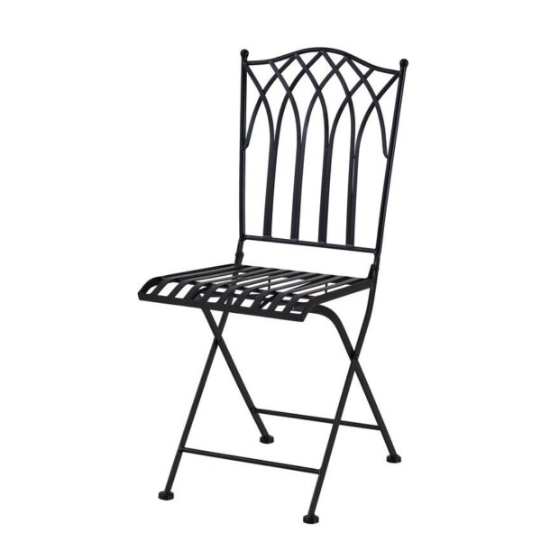 Caféstol / Trädgårdsstol i järn - Svart 2-pack - Lilla Lager